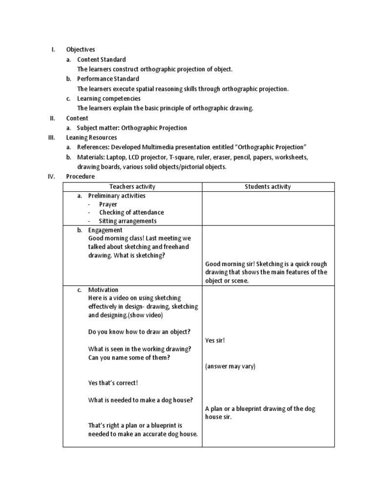 Lesson Plan | PDF | Lesson Plan | Drawing