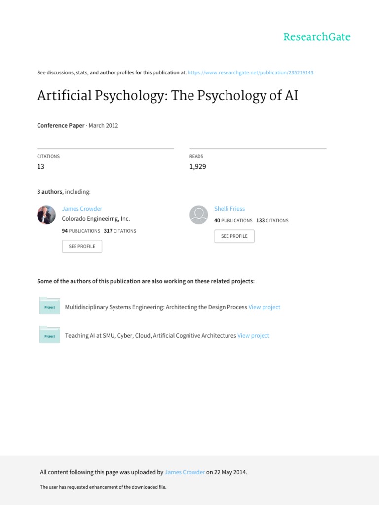 Artificial Psychology in AI Development | PDF | Artificial Intelligence ...