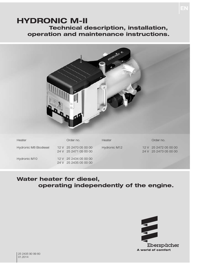 Hydronic M-Ii: Technical Description, Installation, Operation and ...