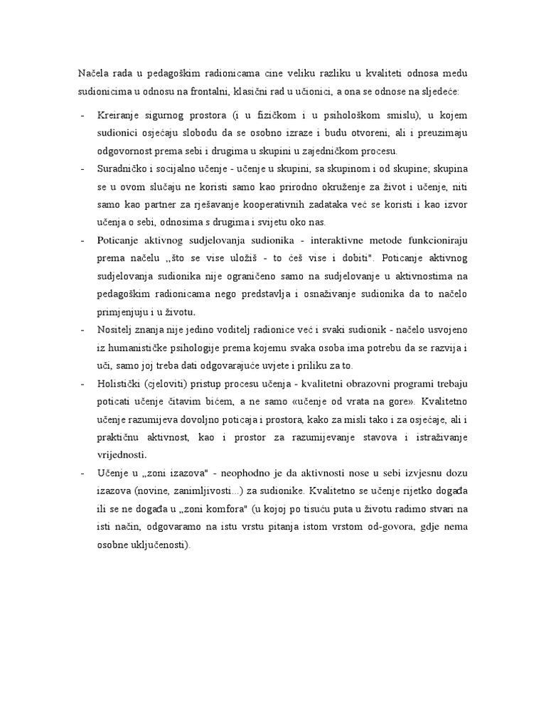 Pedagoške Radionice | PDF