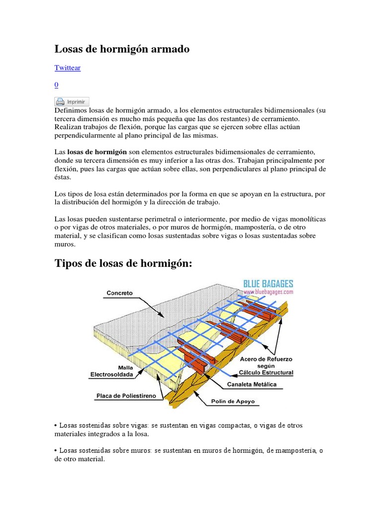 Losas de Hormigón Armado | PDF | Doblar | Materiales