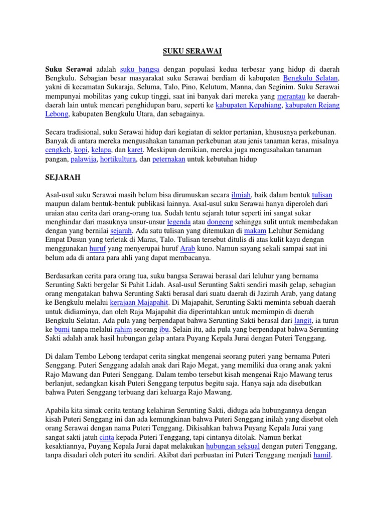Suku Serawai | PDF