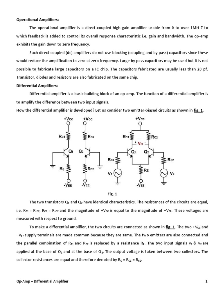 Differential Amplifiers | PDF | Amplifier | Operational Amplifier