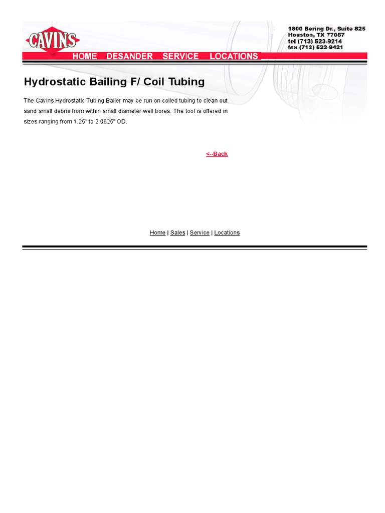 Hydrostatic Bailing F Coil Tubing | PDF | Pipe (Fluid Conveyance ...