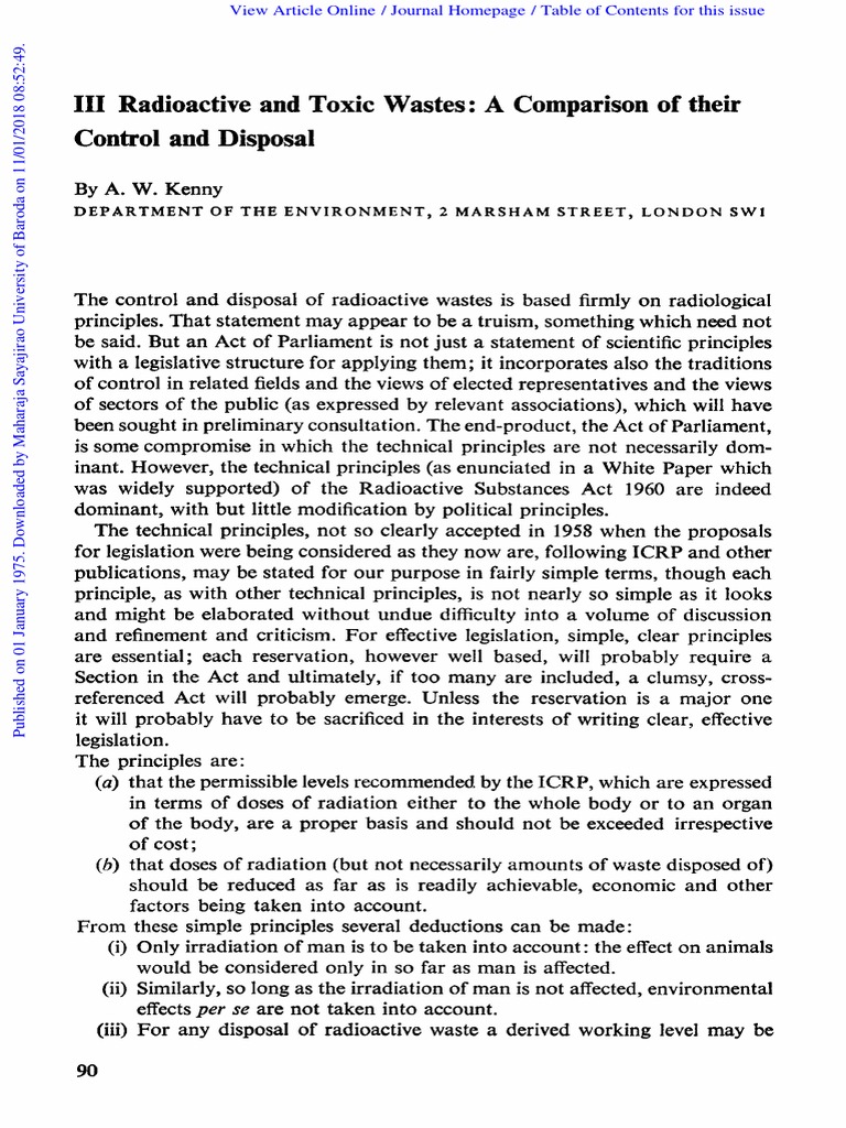 Radioactive Waste Management | PDF | Absorbed Dose | Radioactive Waste