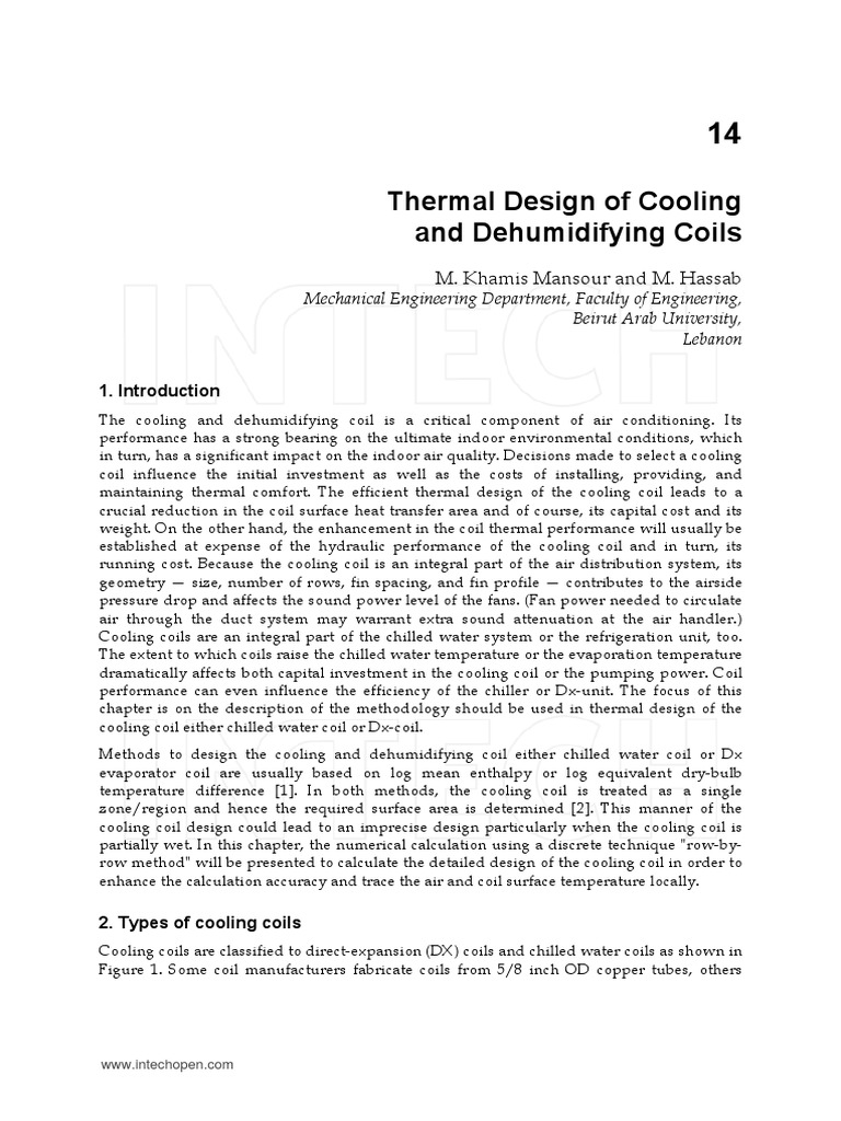 Thermal Design of Cooling PDF | PDF | Heat Transfer | Refrigeration