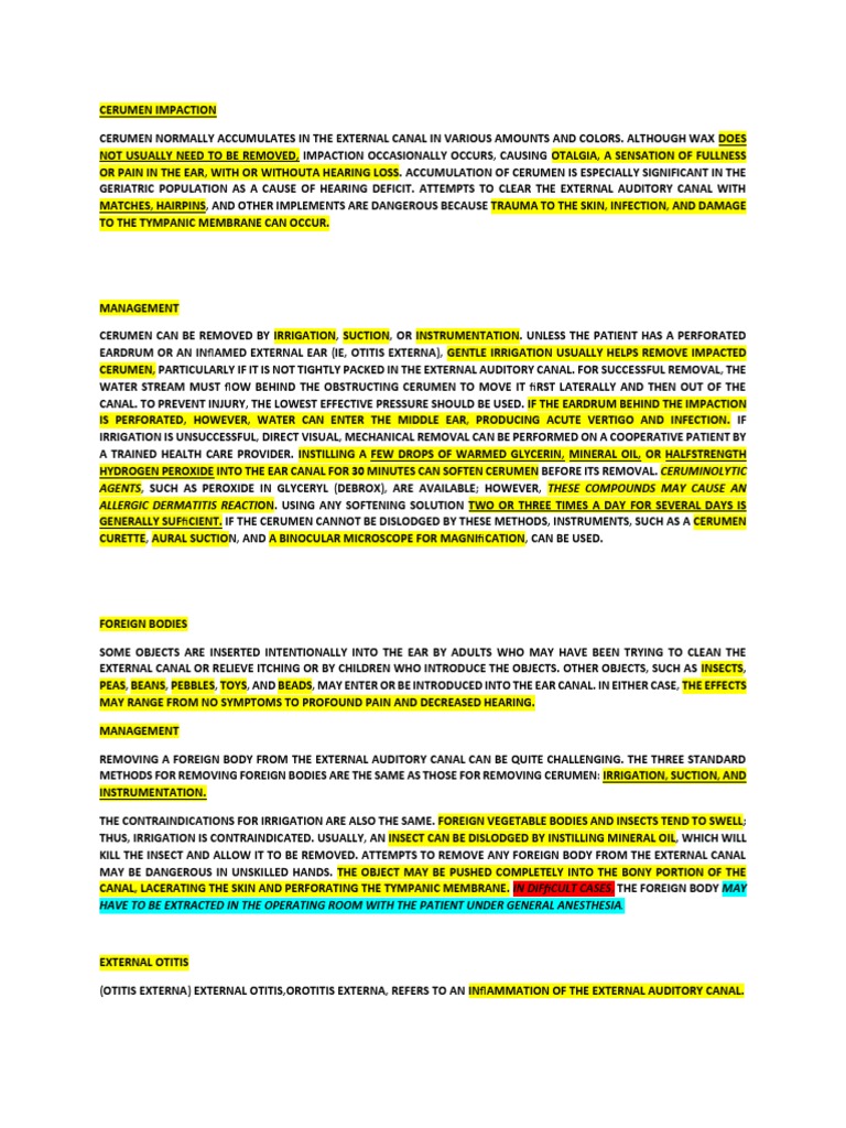 Cerumen Impaction | PDF | Ear | Auditory System