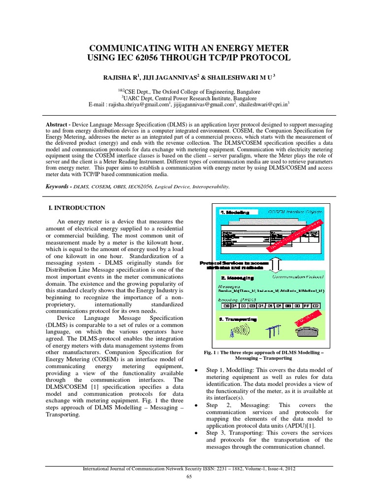 Energy Meters Compliance IEC-62056 | PDF | Communications Protocols ...