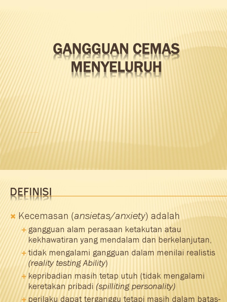 Gangguan Cemas Menyeluruh | PDF