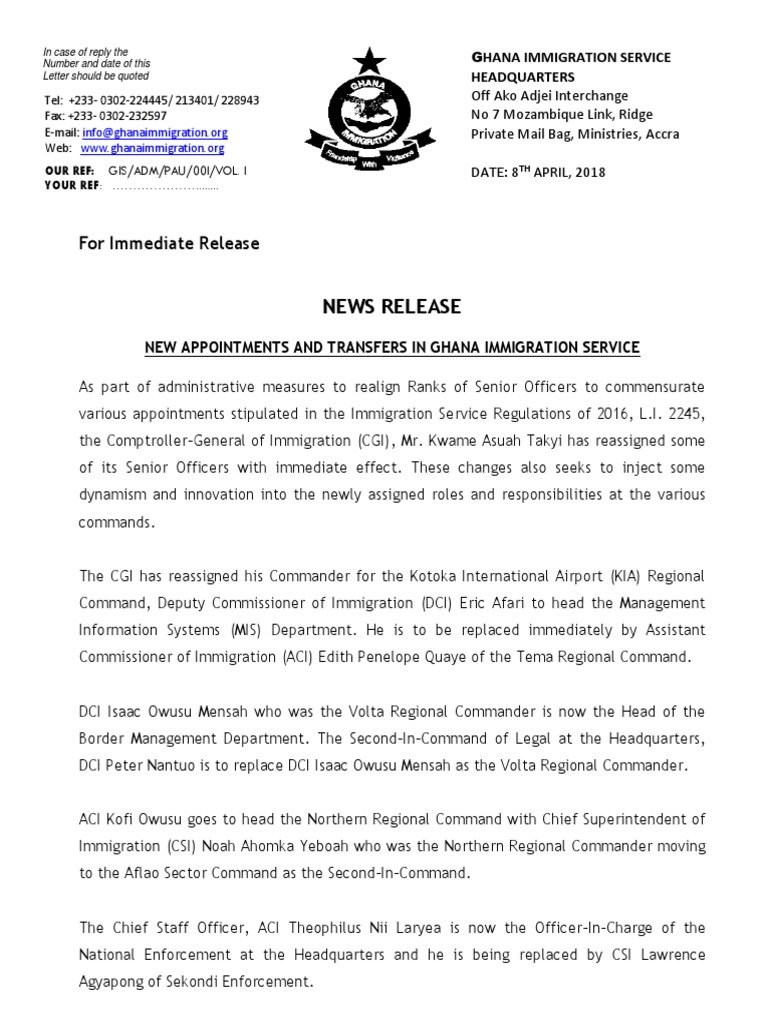 Immigration Service Reassignment | PDF | Sports