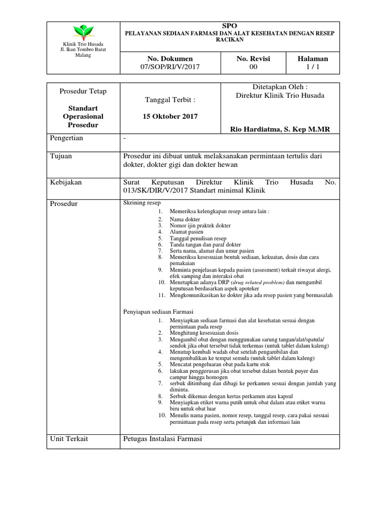 Pelayanan Sediaan Farmasi Dengan Resep Racikan | PDF
