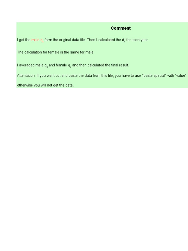2001 CSO Mortality Table | PDF
