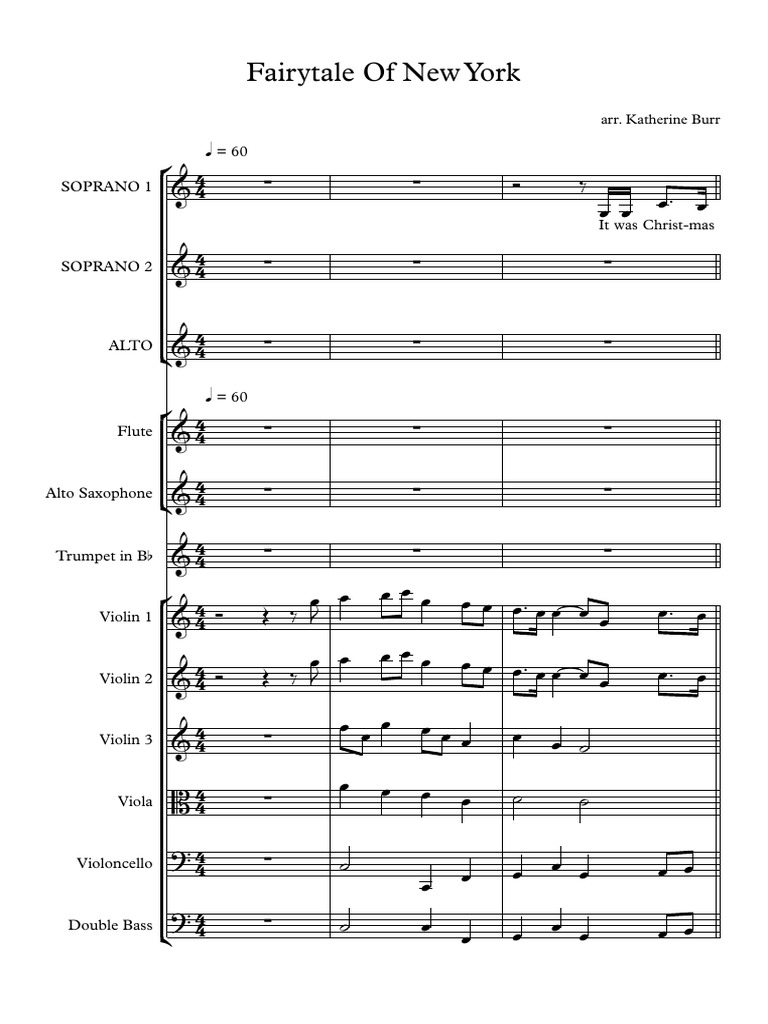 Fairytale of New York Winterville - Full Score | PDF | Classical Music ...