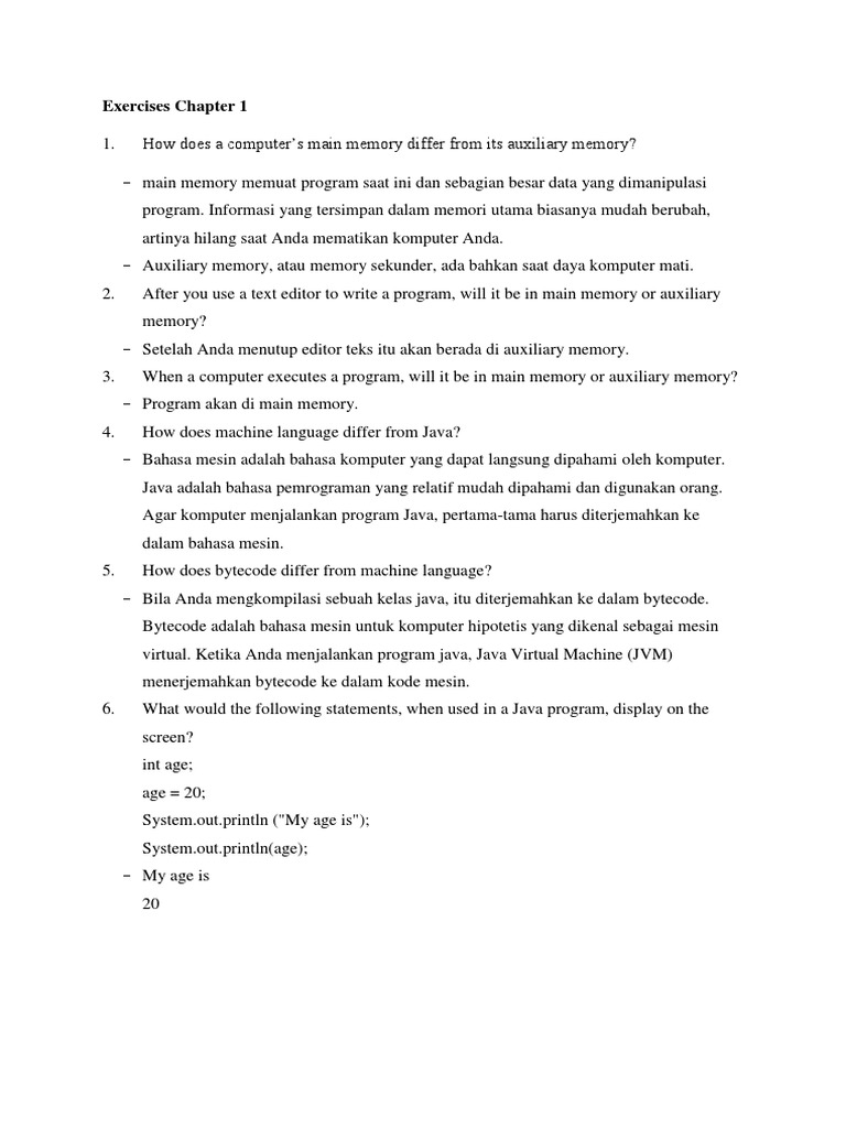 Exercises Chapter 1 | PDF