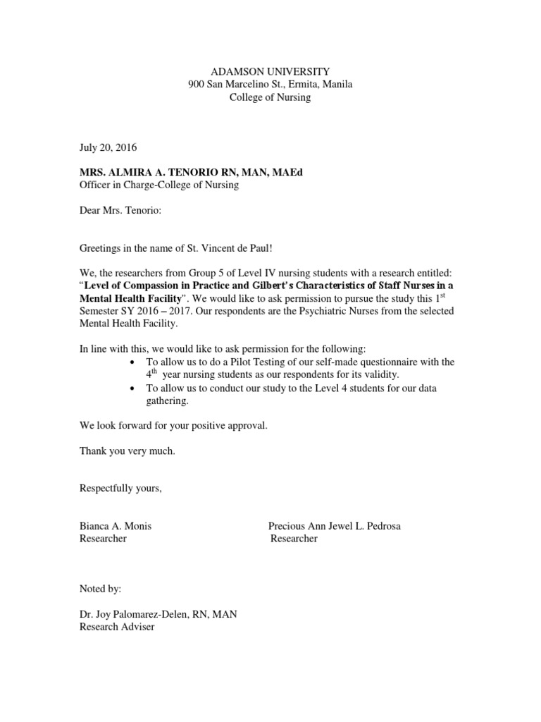 Letter For Pilot Testing | PDF