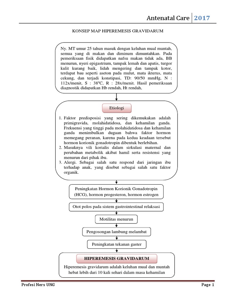 Konsep Map Hiperemesis Gravidarum | PDF