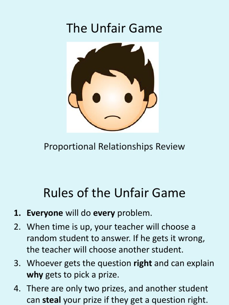 The Unfair Game: Proportional Relationships Review | PDF | Area | Ratio