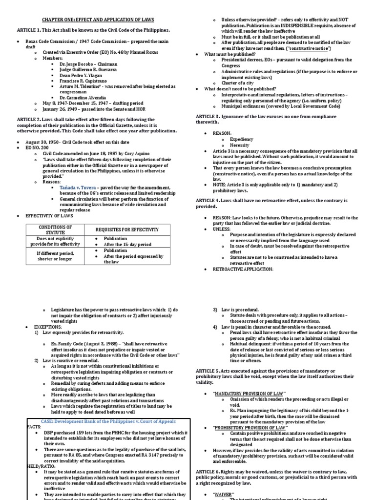 Chapter One: Effect and Application of Laws: Tañada v. Tuvera | PDF ...