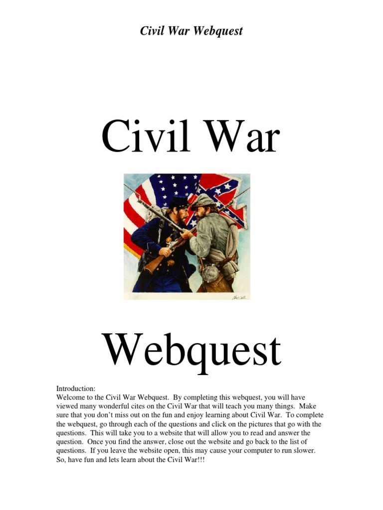 Civil War Webquest Guide | PDF | Confederate States Of America ...