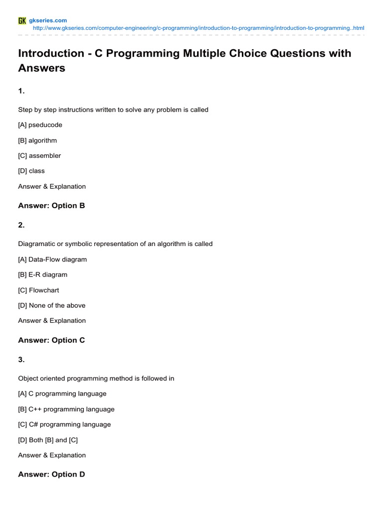 1-Introduction To C Programming | PDF | Algorithms | C (Programming ...