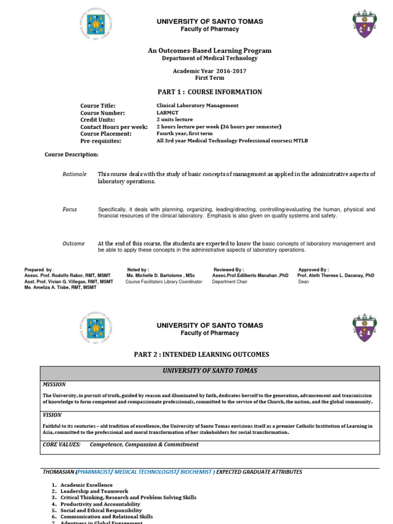 Revised Obtl 2016 2017 | PDF | Doctor Of Philosophy | Medicine