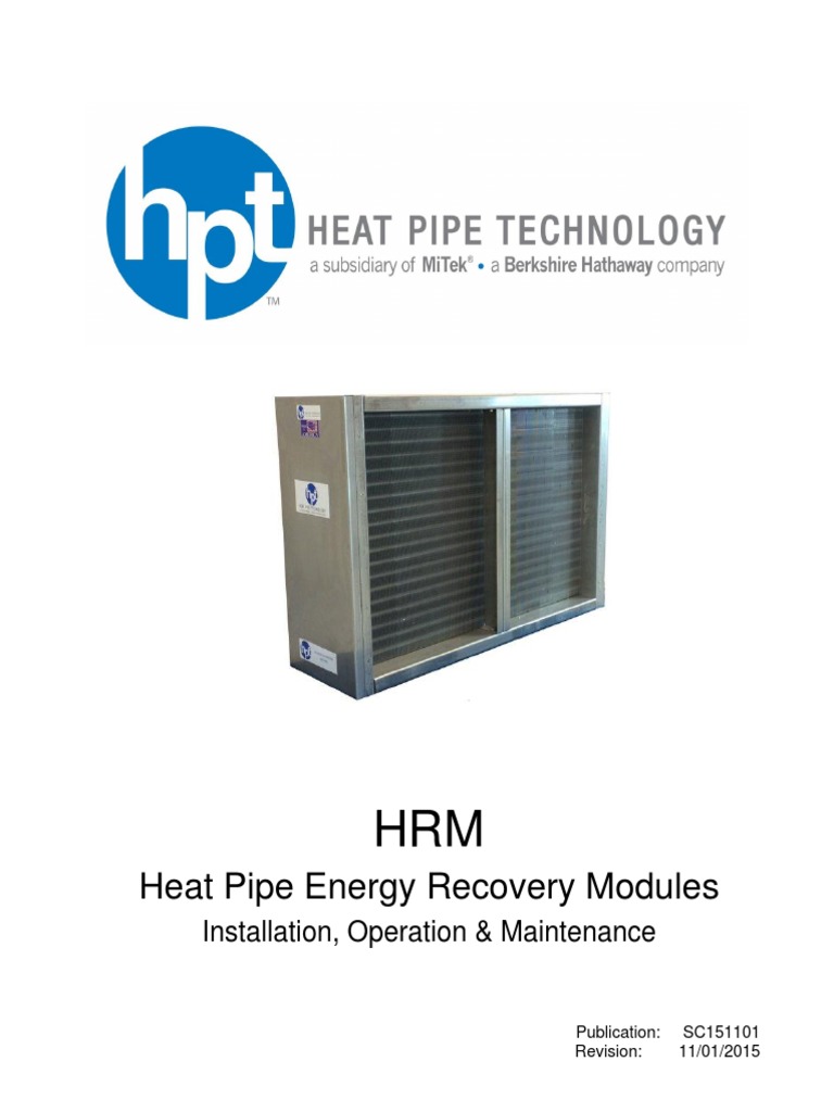 Heat Pipe Energy Recovery Modules: Installation, Operation ...