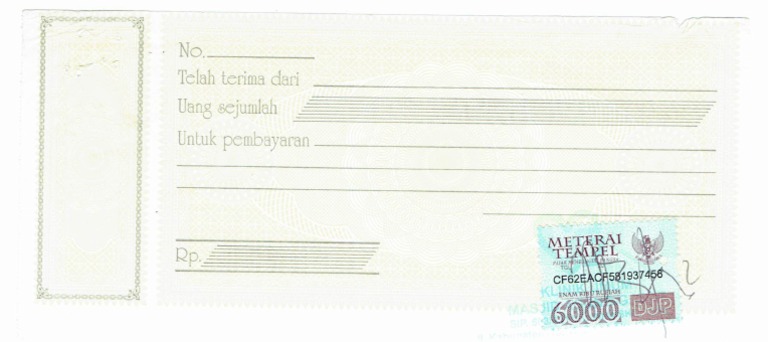 Contoh Kwitansi Bermaterai | PDF