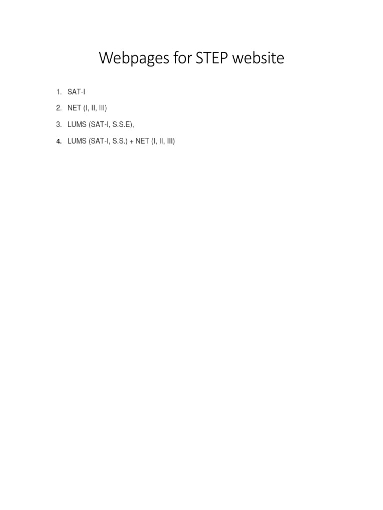 Webpages For STEP Website | PDF