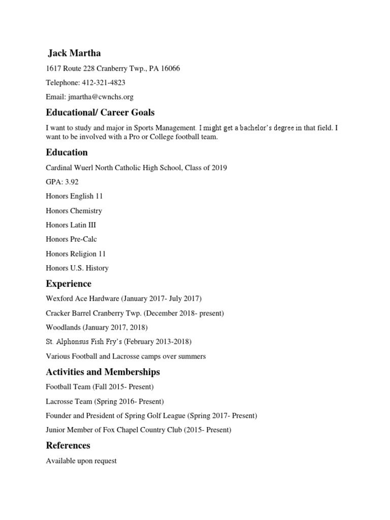 Jack Martha Resume | PDF