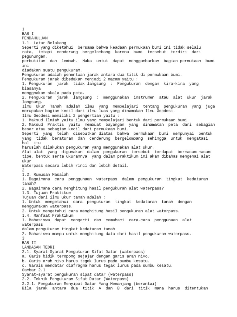 Laporan Waterpass | PDF