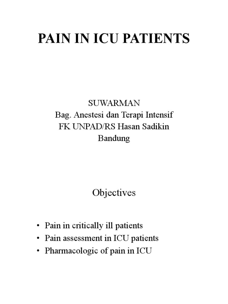 Pain Management in ICU Patients | PDF | Opioid | Pain Management
