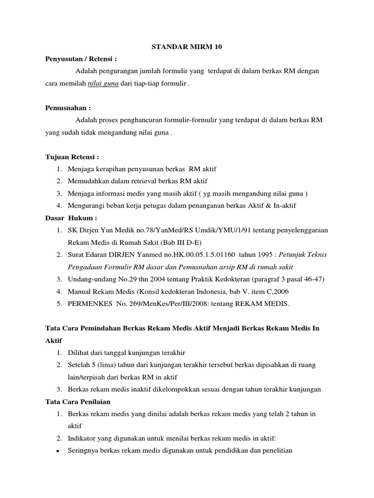 Standar Mirm 10 | PDF