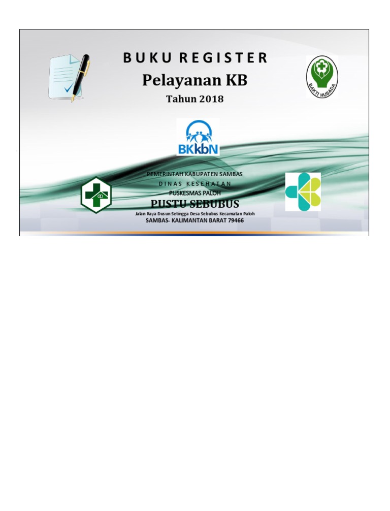 Sampul Buku Register Pelayanan KB | PDF