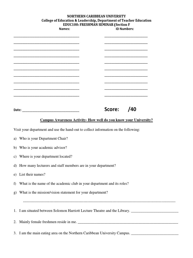 Campus Awareness ActivityRevised | PDF | Academia | Change