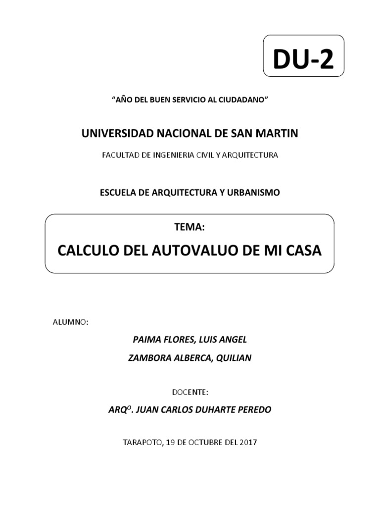 Trabajo Final de Autovaluo | PDF | Science | Tecnología (general)