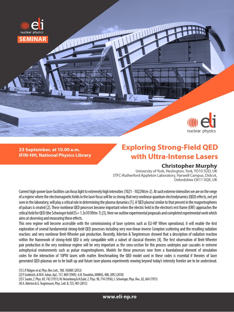 Abstract - Seminar by DR Christopher Murphy | PDF | Quantum ...