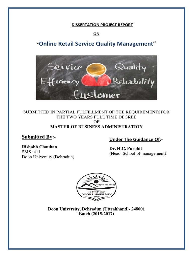 Online Retail Service Quality Management: Dissertation Project Report ...