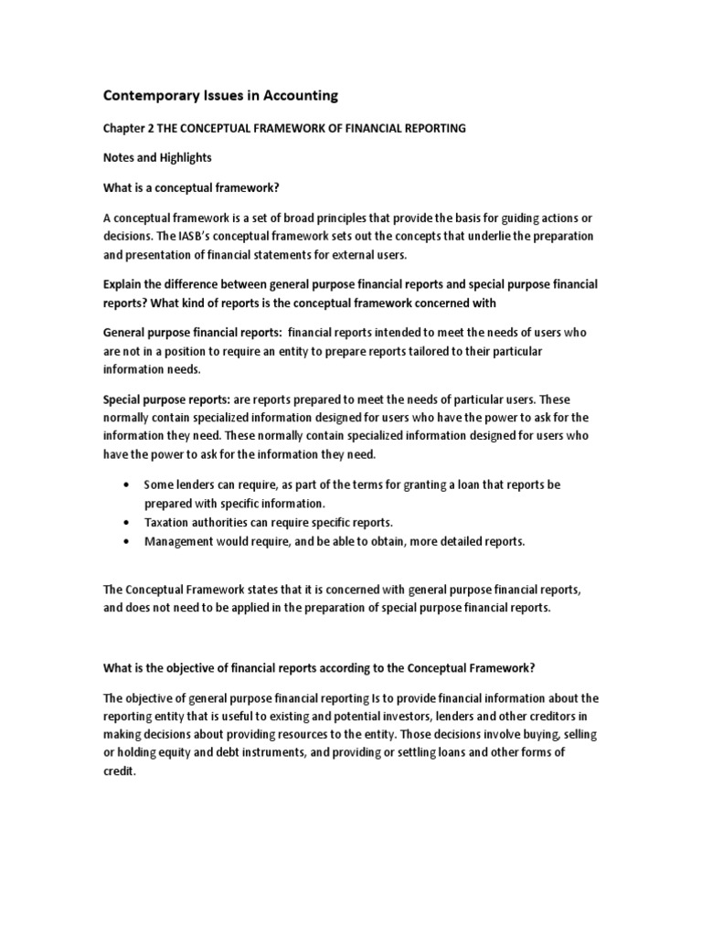 Contemporary Ch2 Notes | PDF | Going Concern | Financial Statement