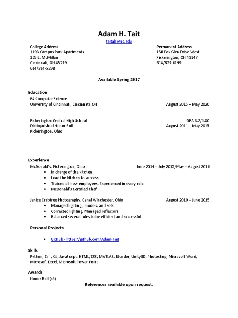 Adam Tait Resume | PDF | World Wide Web | Internet & Web