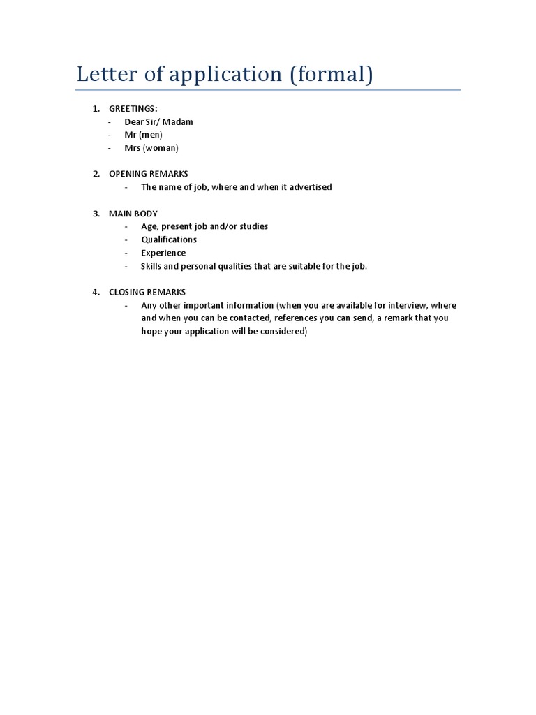 Application Letter | PDF