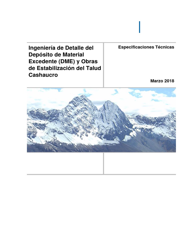 Especificaciones DME y Estabilización Talud | PDF | Topografía ...