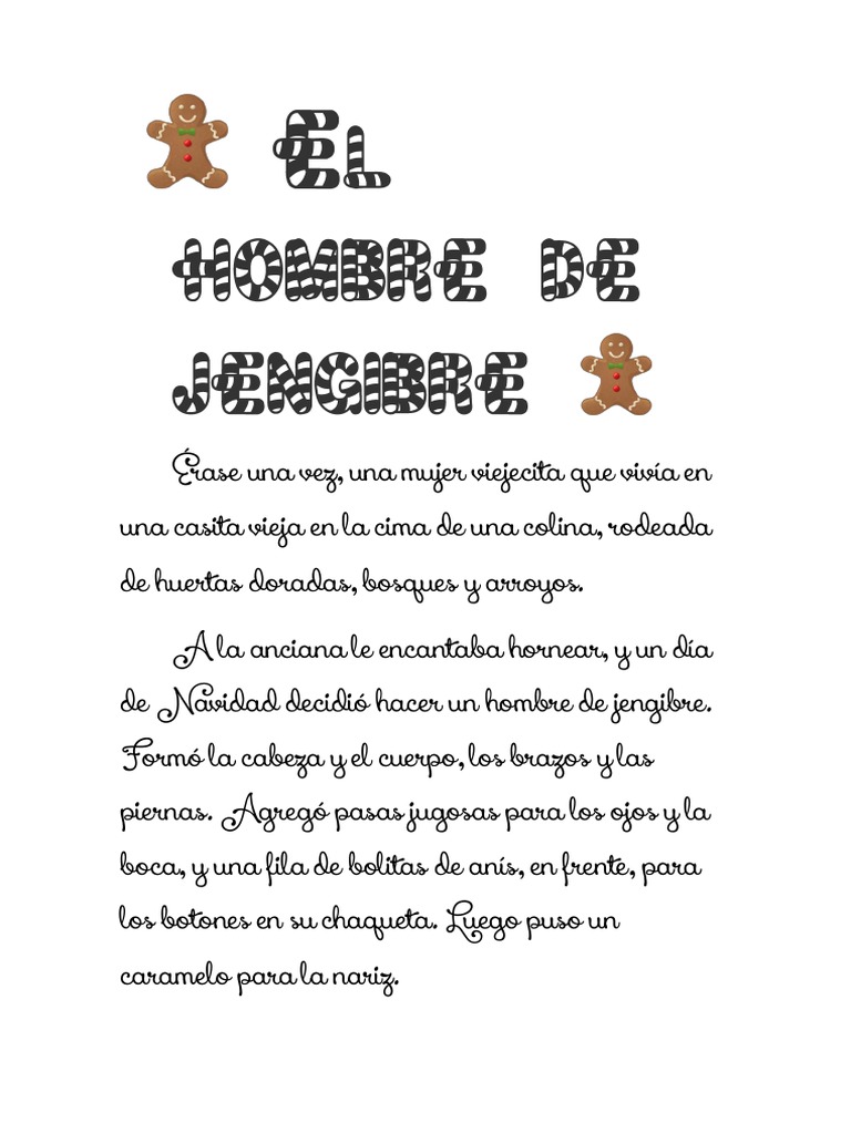 El hombre de jengibre: cuento clásico | PDF | Ocio