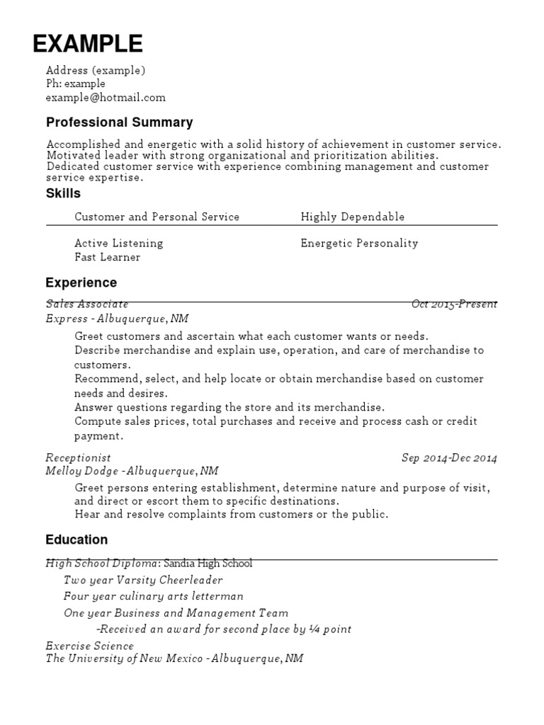 Example Resume | PDF
