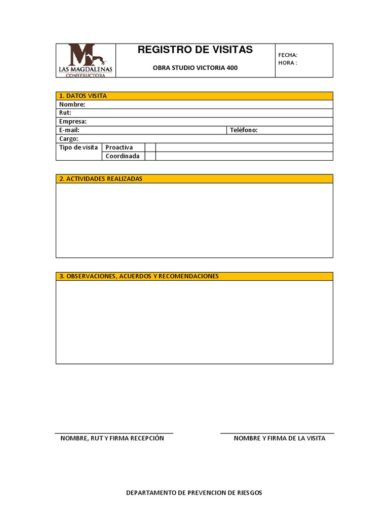 Registro de Visitas | PDF