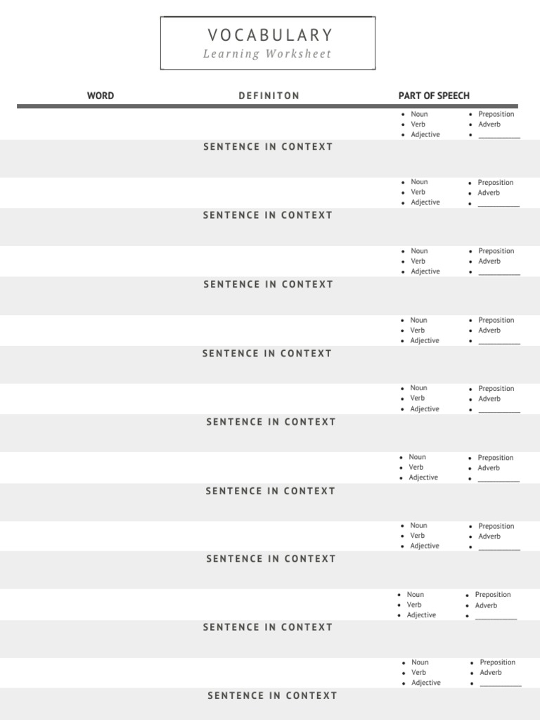 Vocabulary Sentence - White | PDF