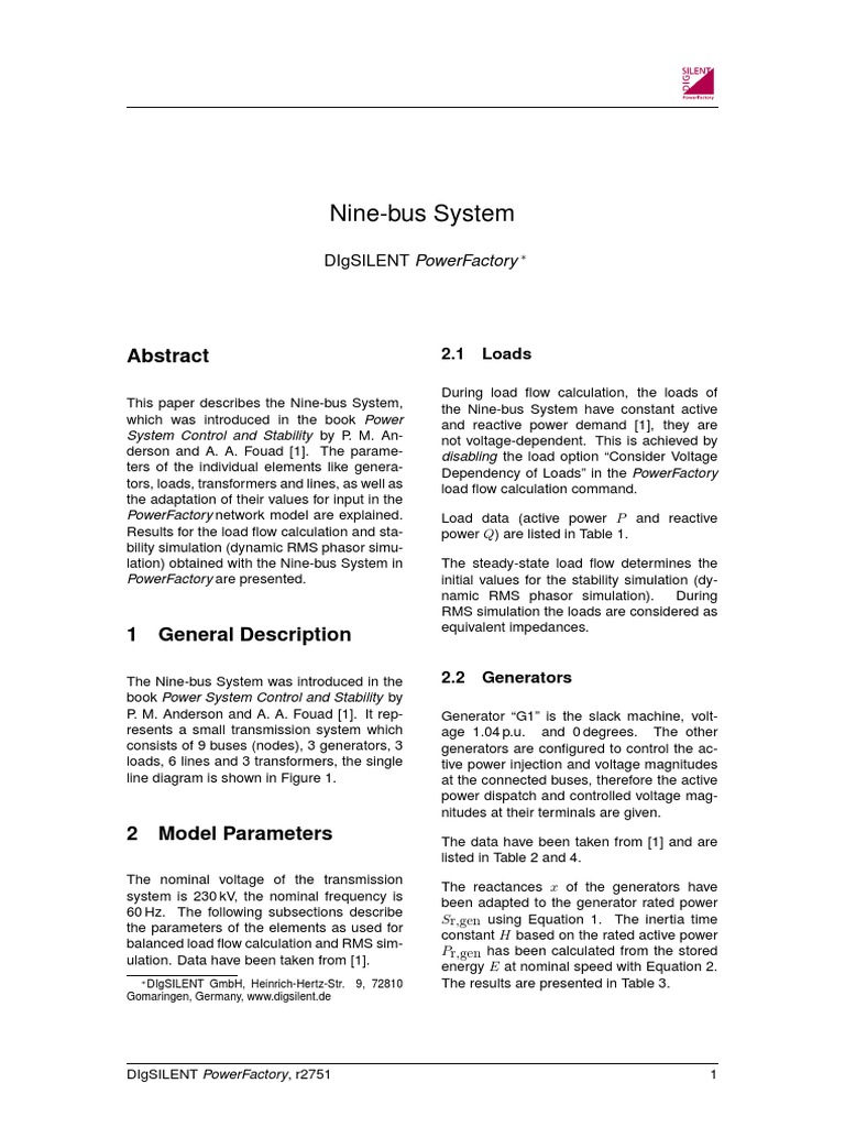 Nine Bus System | PDF | Transformer | Ac Power