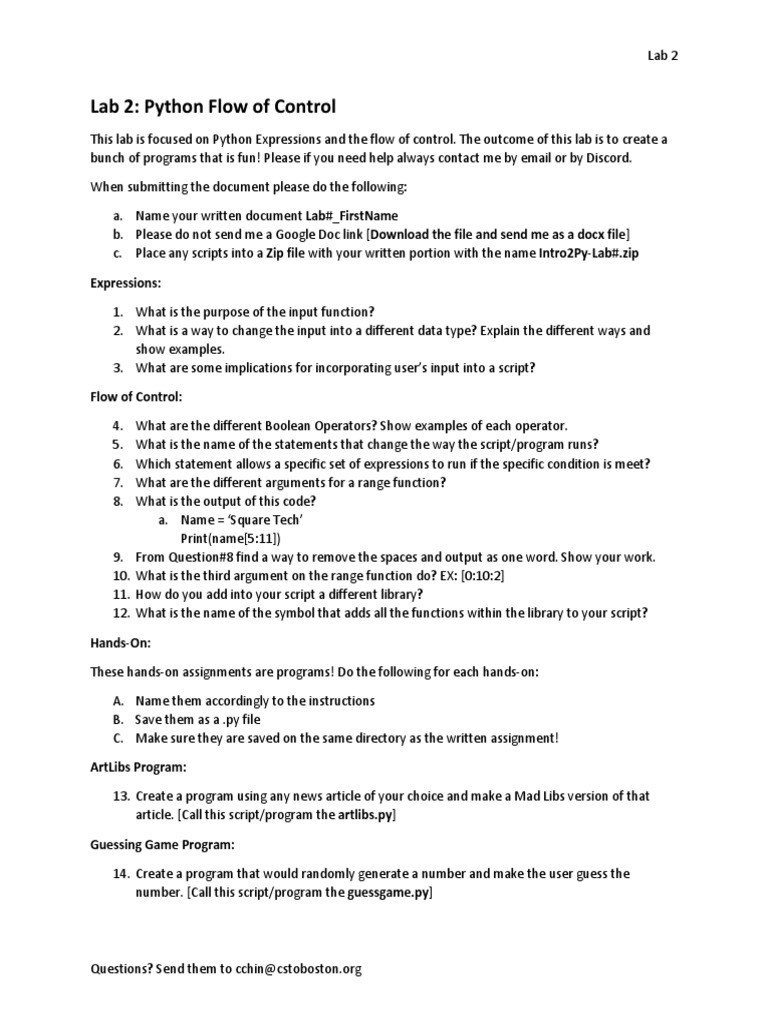 Python Lab 2 | PDF