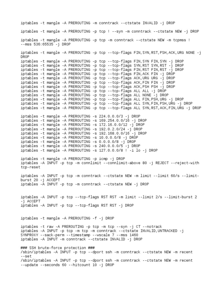 Iptables To Stop Ddos | PDF | Transmission Control Protocol | Denial Of ...