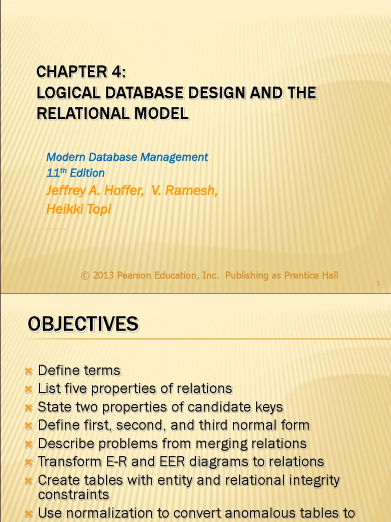 Hoffer Mdm11e PP ch04 | PDF | Relational Database | Data Management Software