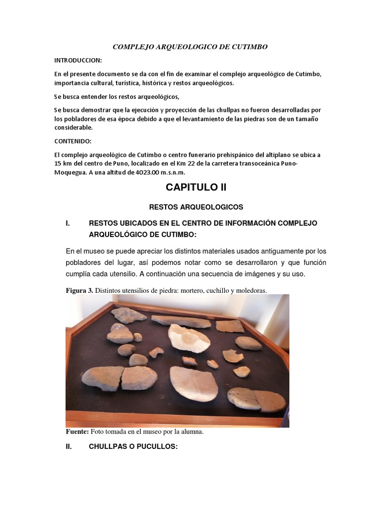 Complejo Arqueologico de Cutimbo | PDF | Arqueología